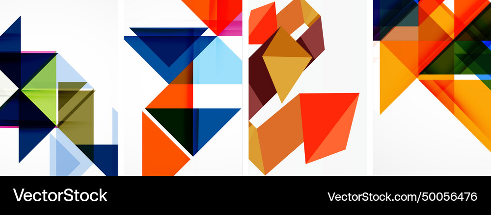 Triangle poster set for wallpaper business card Vector Image