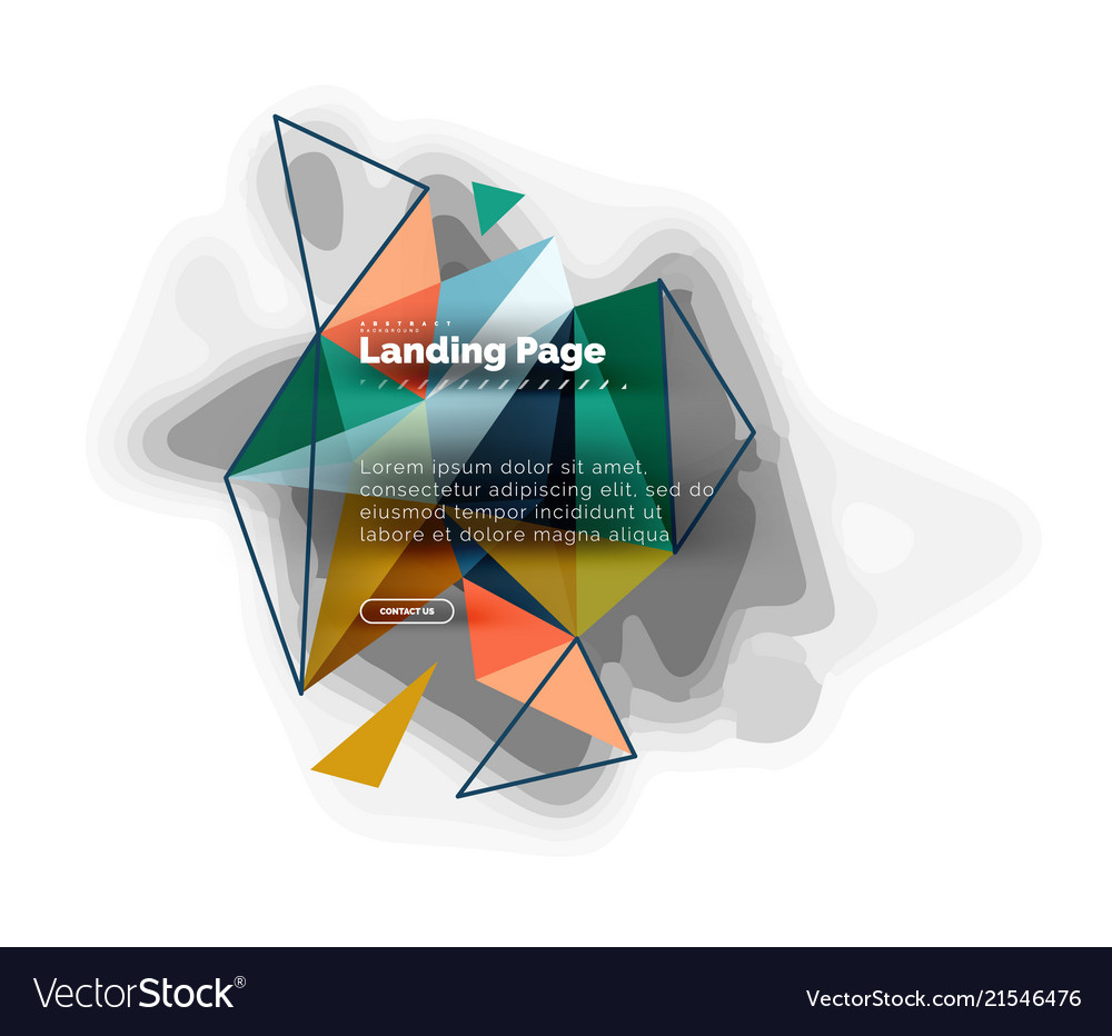 Triangular design abstract background landing Vector Image