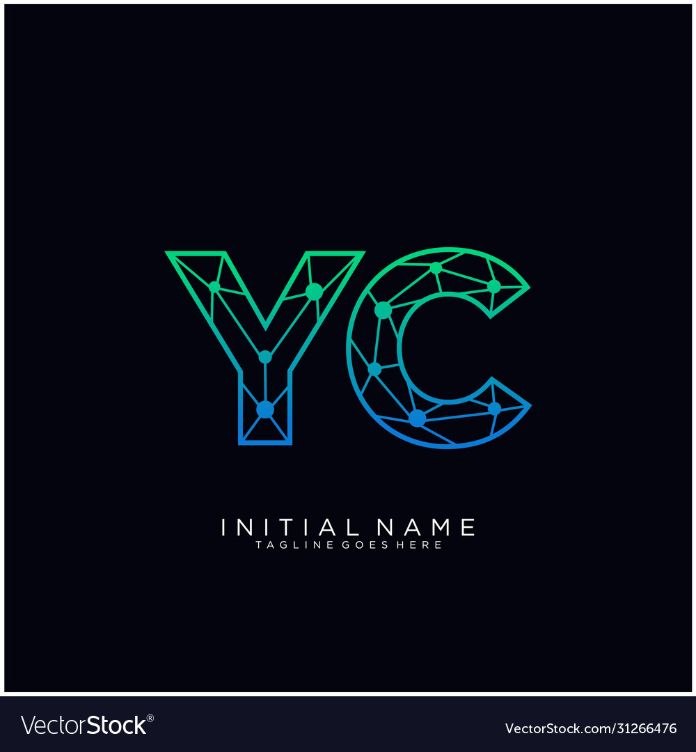 Yc letter logo icon design template elements Vector Image