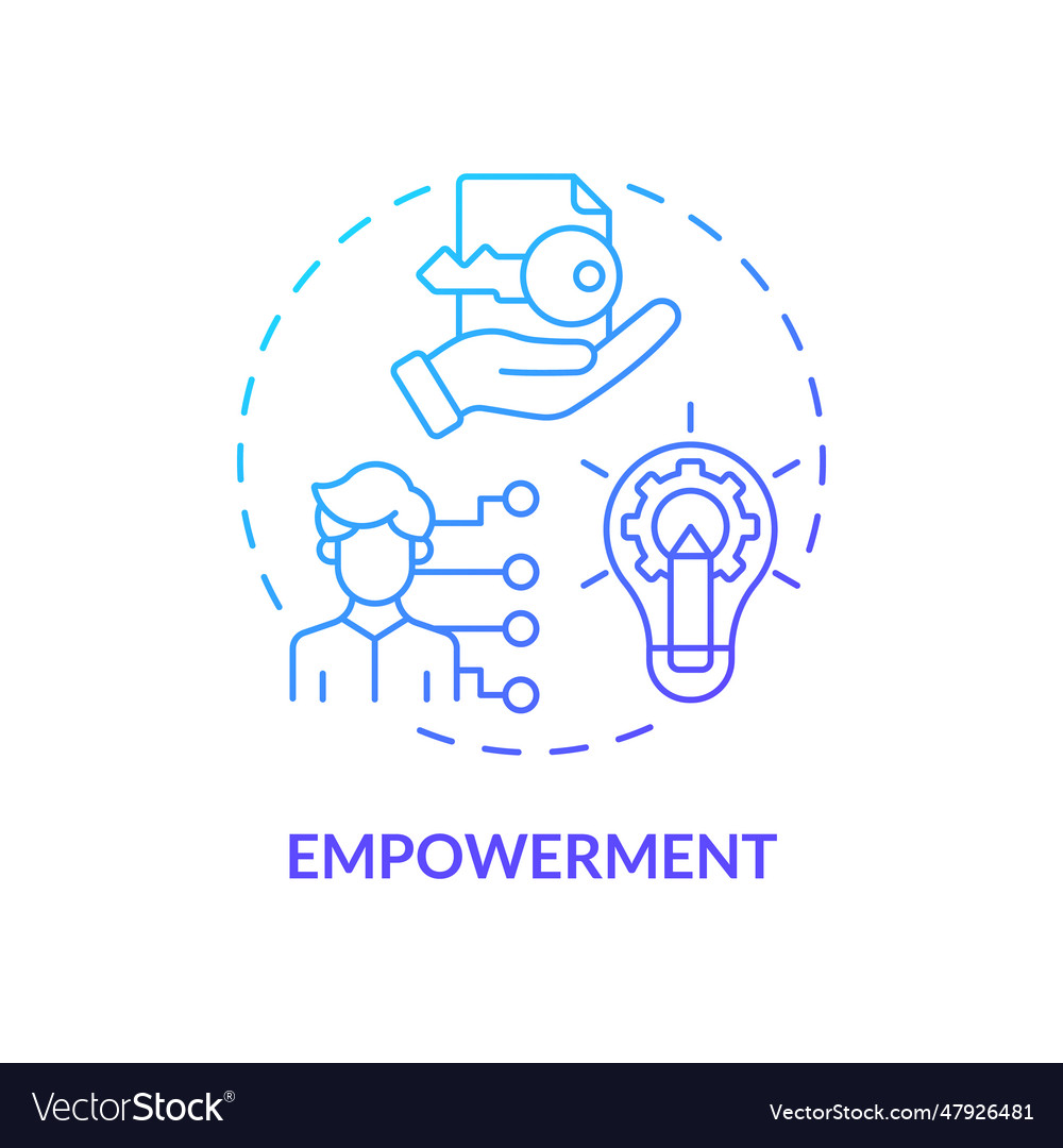 2d empowerment concept linear icon Royalty Free Vector Image