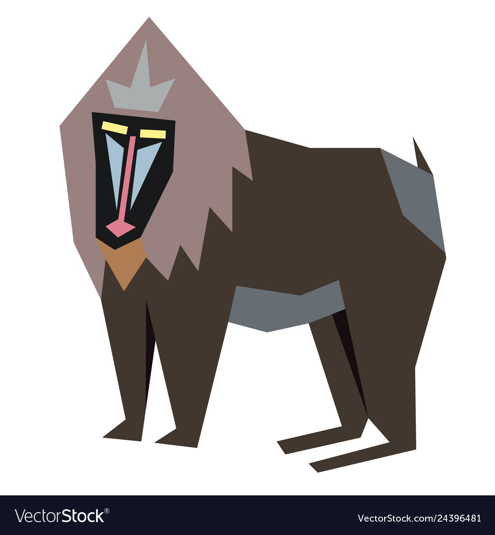 Baboon flat Royalty Free Vector Image - VectorStock