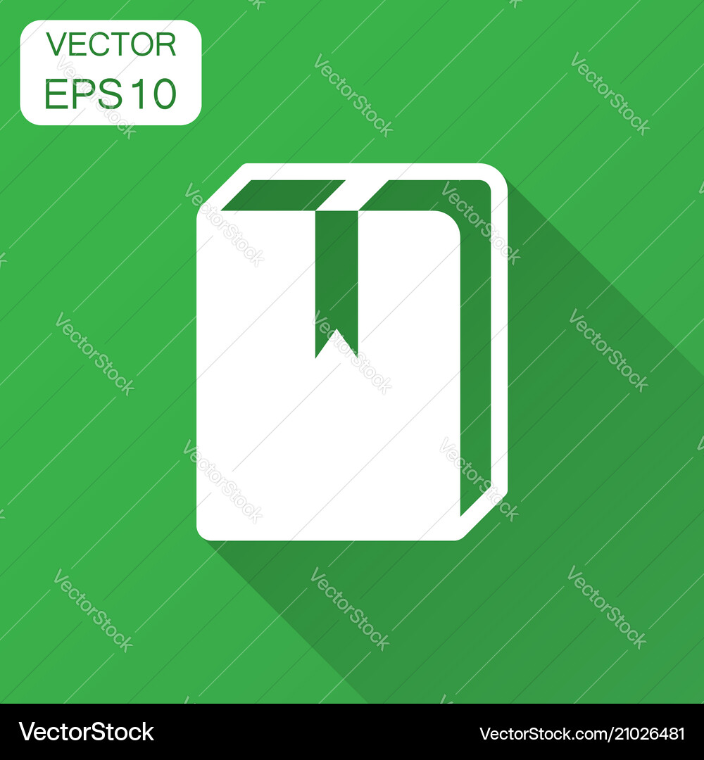 Book library icon in flat style education symbol Vector Image