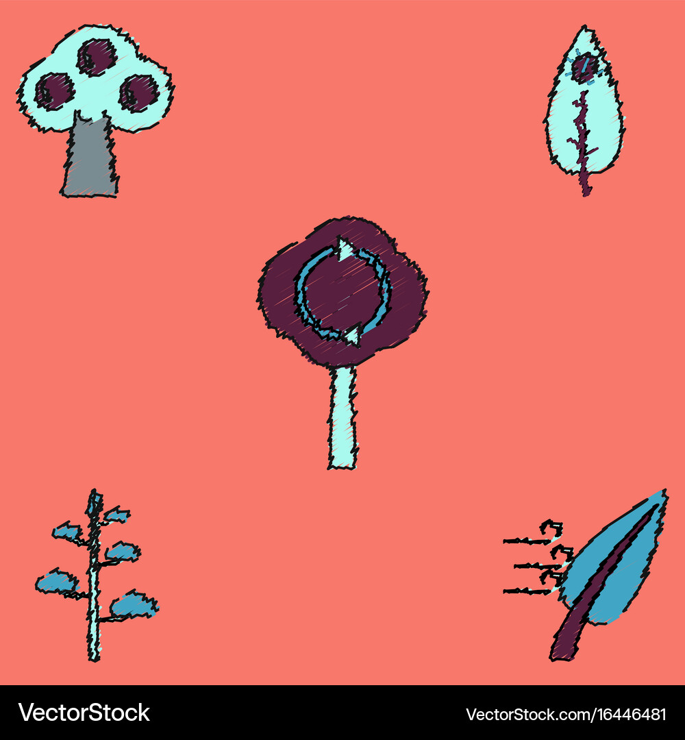 Collection flat shading style icons nature Vector Image