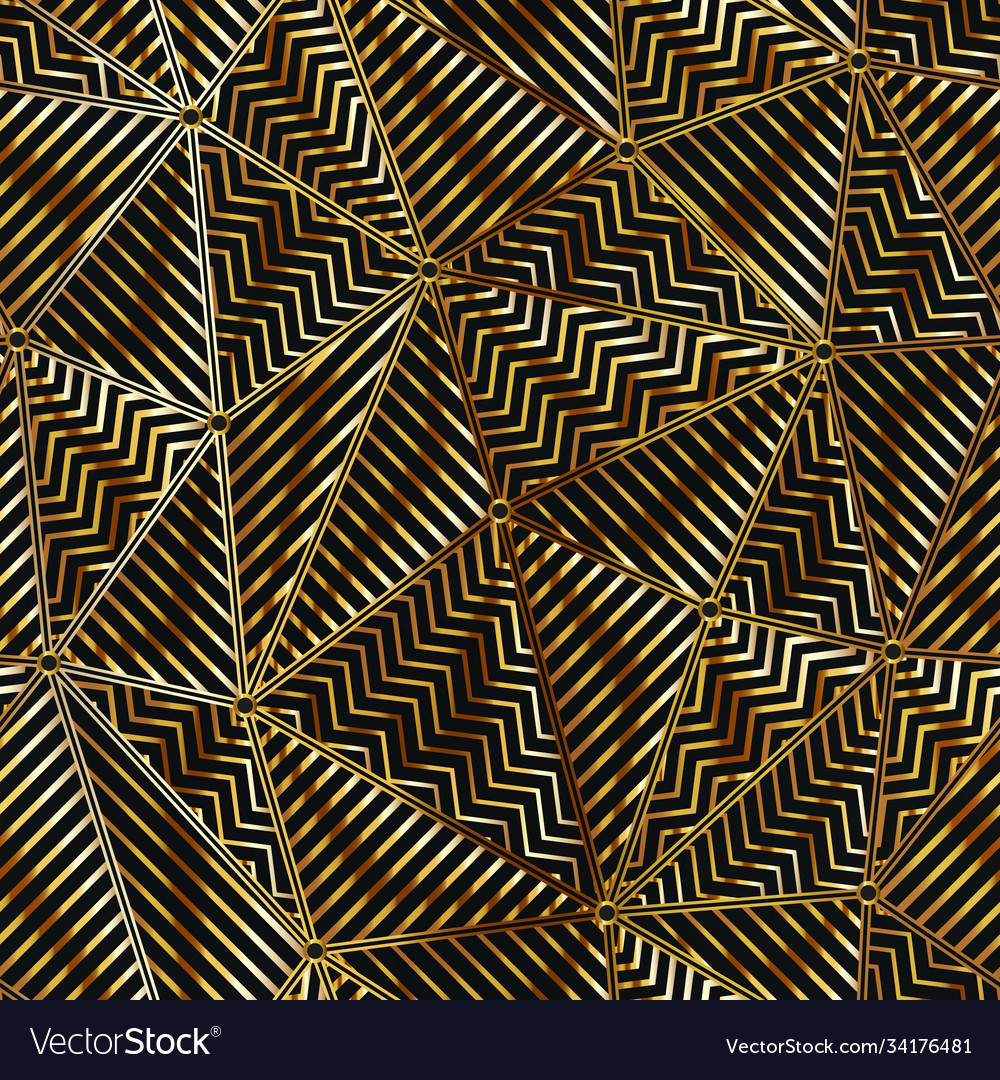 Gold triangle seamless pattern Royalty Free Vector Image