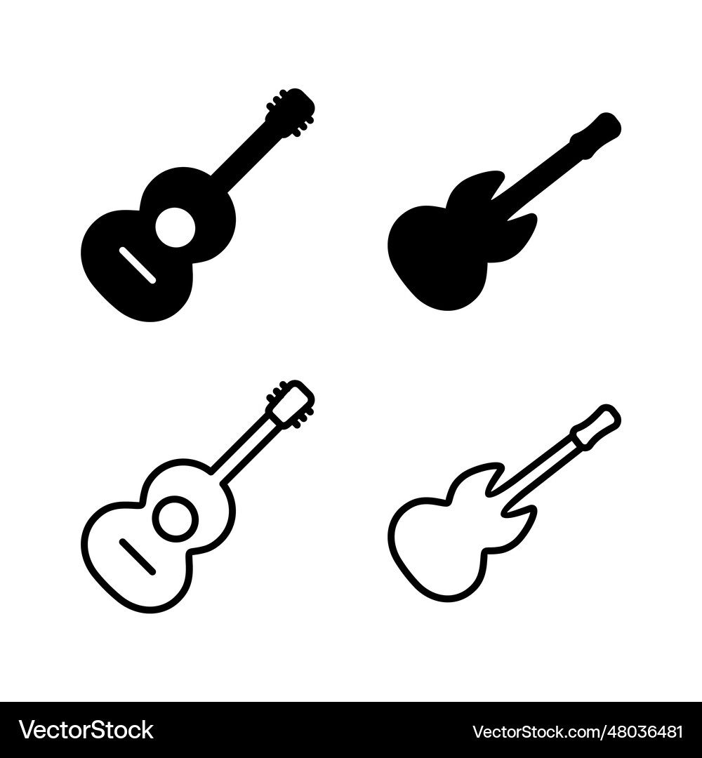 Guitar icon musical instrument sign Royalty Free Vector