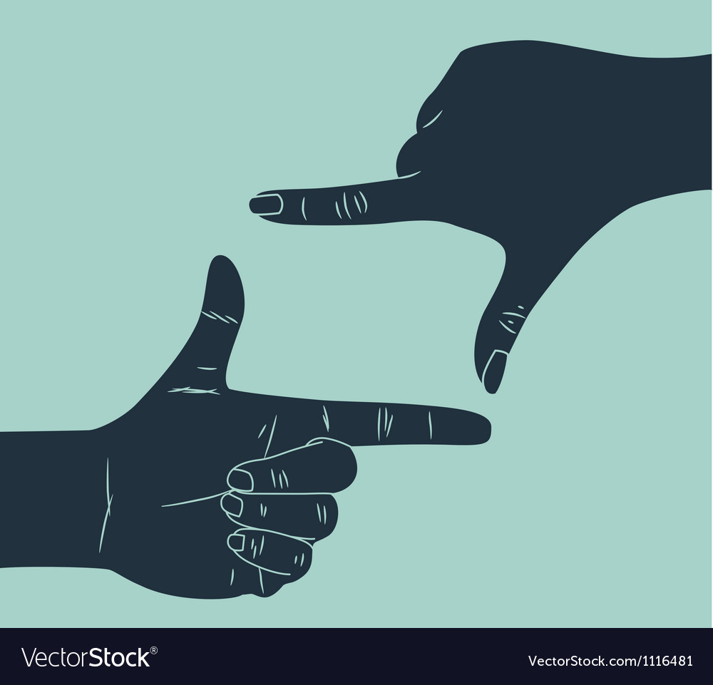 Hand making frame Royalty Free Vector Image - VectorStock