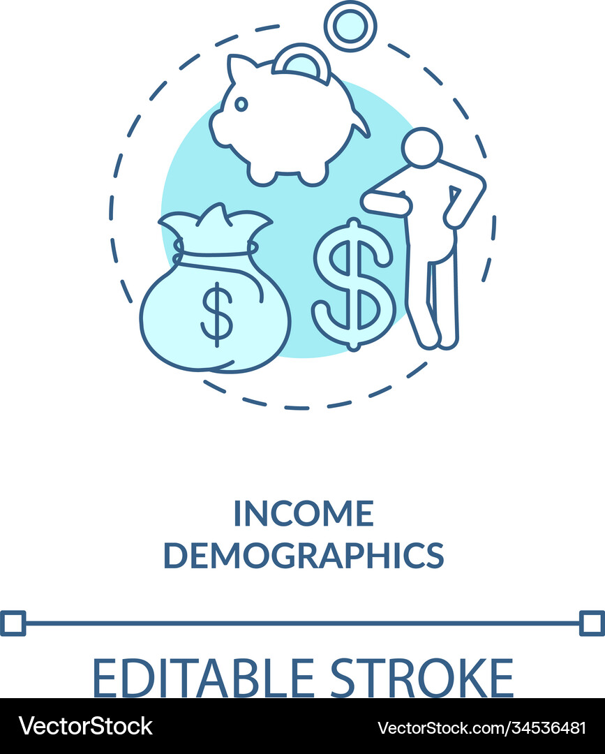 Income demographics concept icon Royalty Free Vector Image
