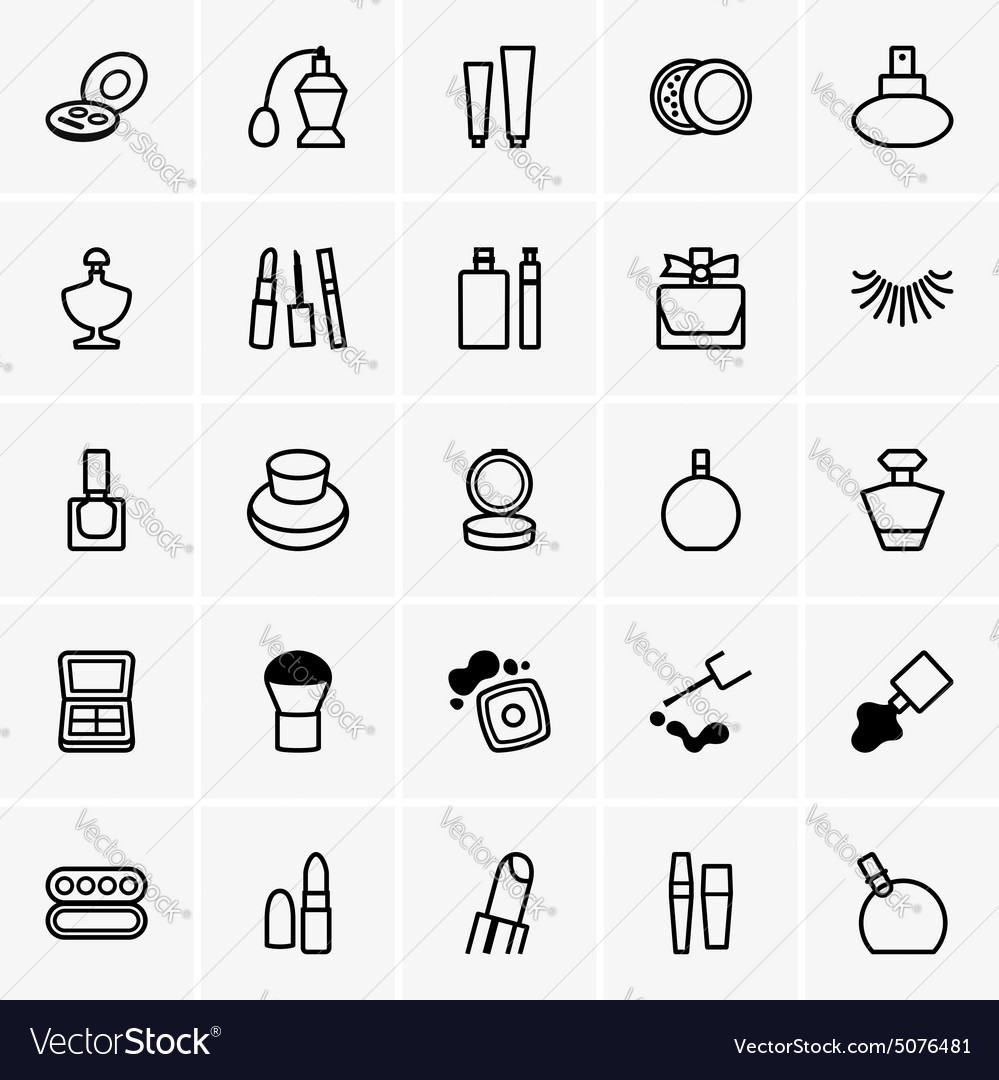 Makeup Icon Set Royalty Free Vector Image - VectorStock