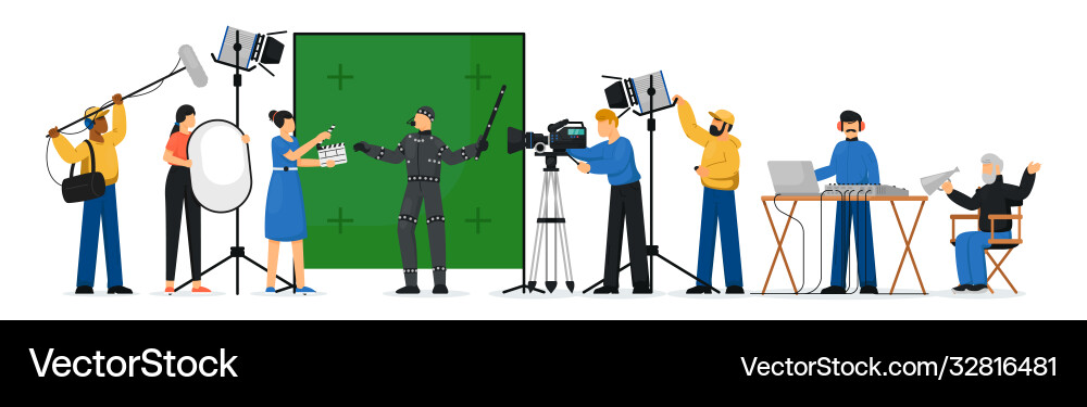 Movie production scene Royalty Free Vector Image