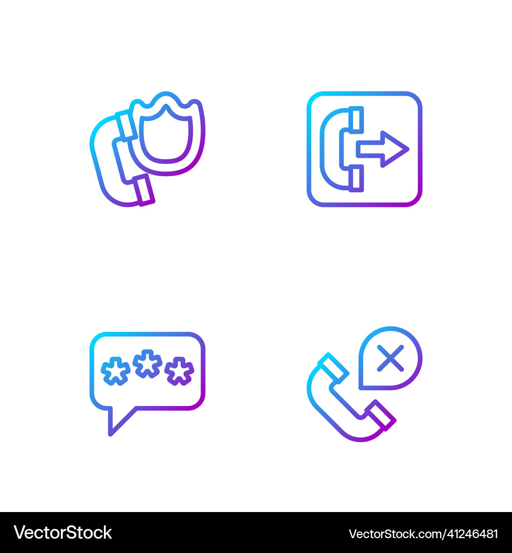 Set line declined or missed phone call speech Vector Image