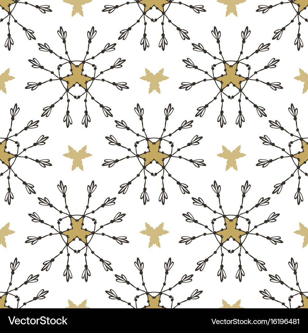 Tribal pattern with gold stars seamless print Vector Image