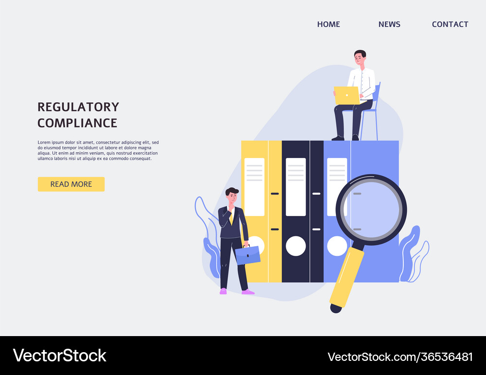 Web banner regulatory compliance with business Vector Image
