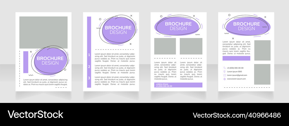 Advert white and purple blank brochure layout Vector Image