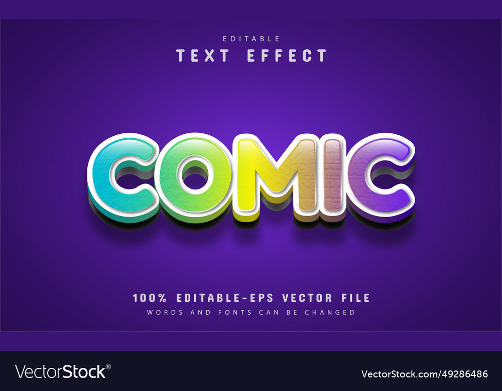 Comic text effect editable Royalty Free Vector Image