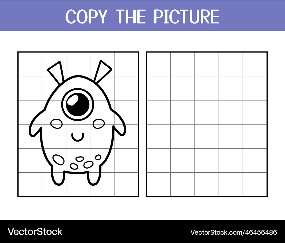 Copy the picture activity page for kids draw Vector Image