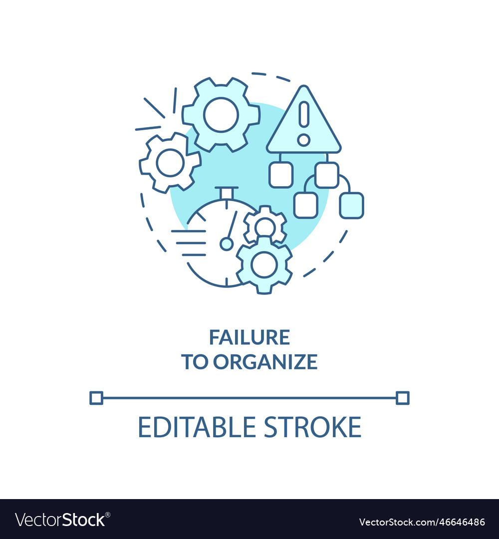 Failure to organize turquoise concept icon Vector Image Failure to organize turquoise concept icon Vector Image