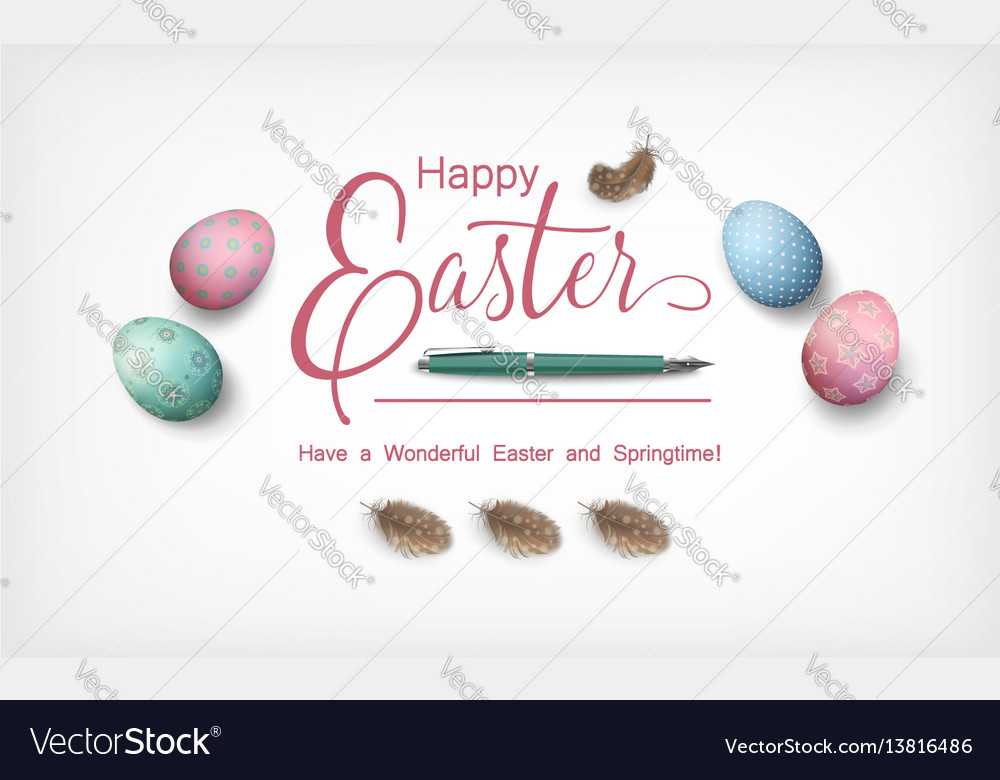 Happy easter lettering Royalty Free Vector Image