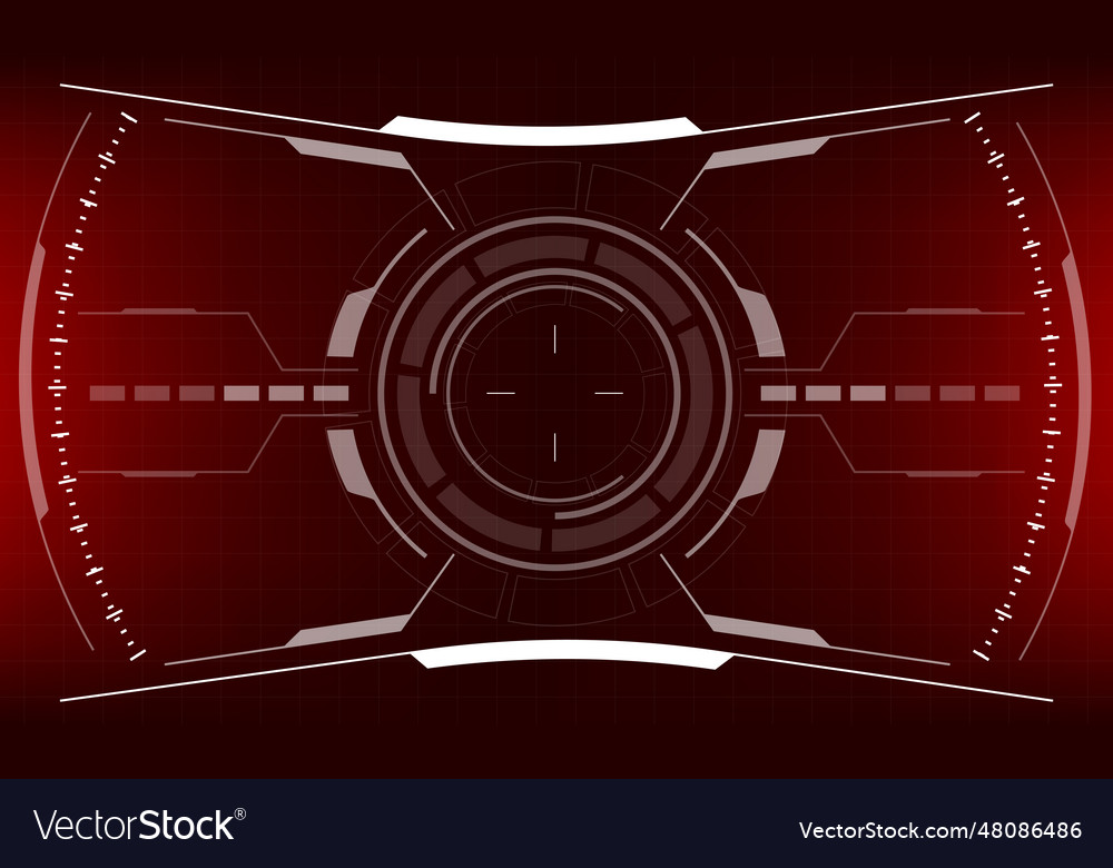 Hud sci-fi interface screen red danger view Vector Image