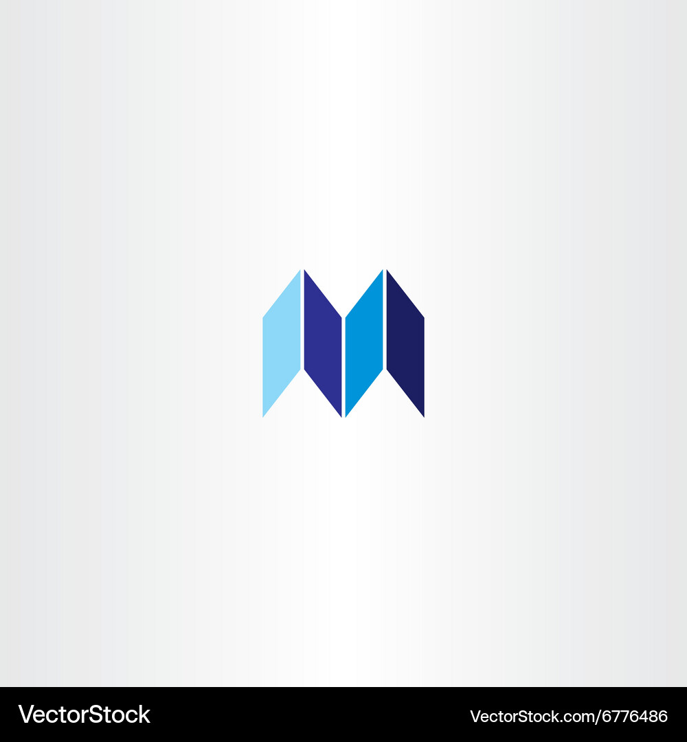 Letter m logotype logo m blue icon sign Royalty Free Vector