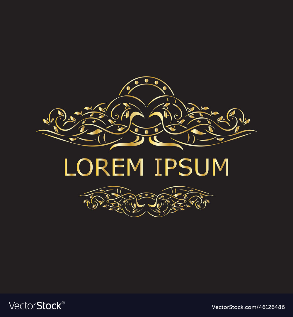 Luxury logo template flourishes elegant ornament Vector Image