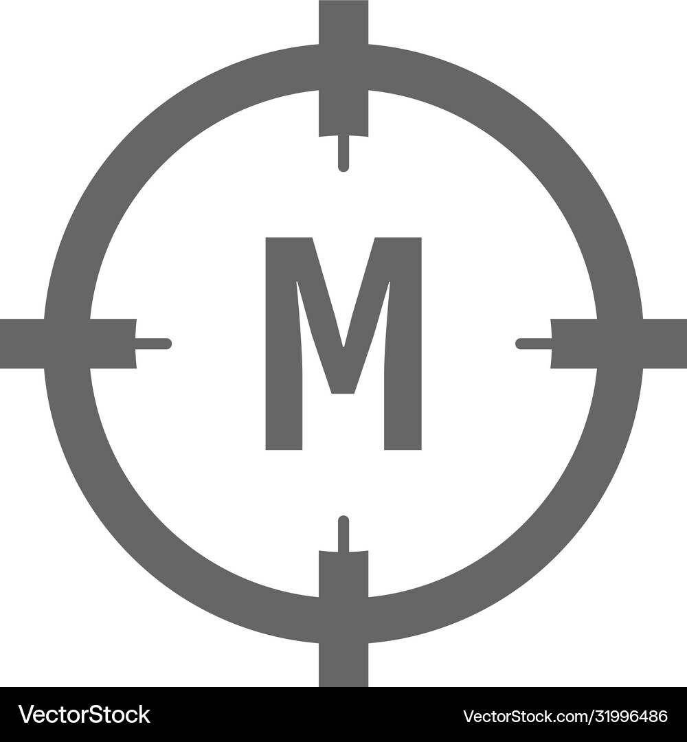 Modern circle shot minimalist m logo letter Vector Image