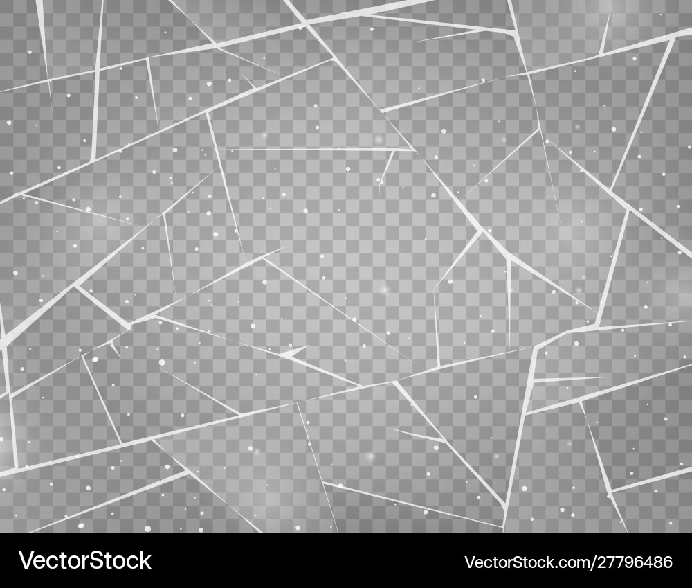 Realistic cracked ice surface frozen glass Vector Image