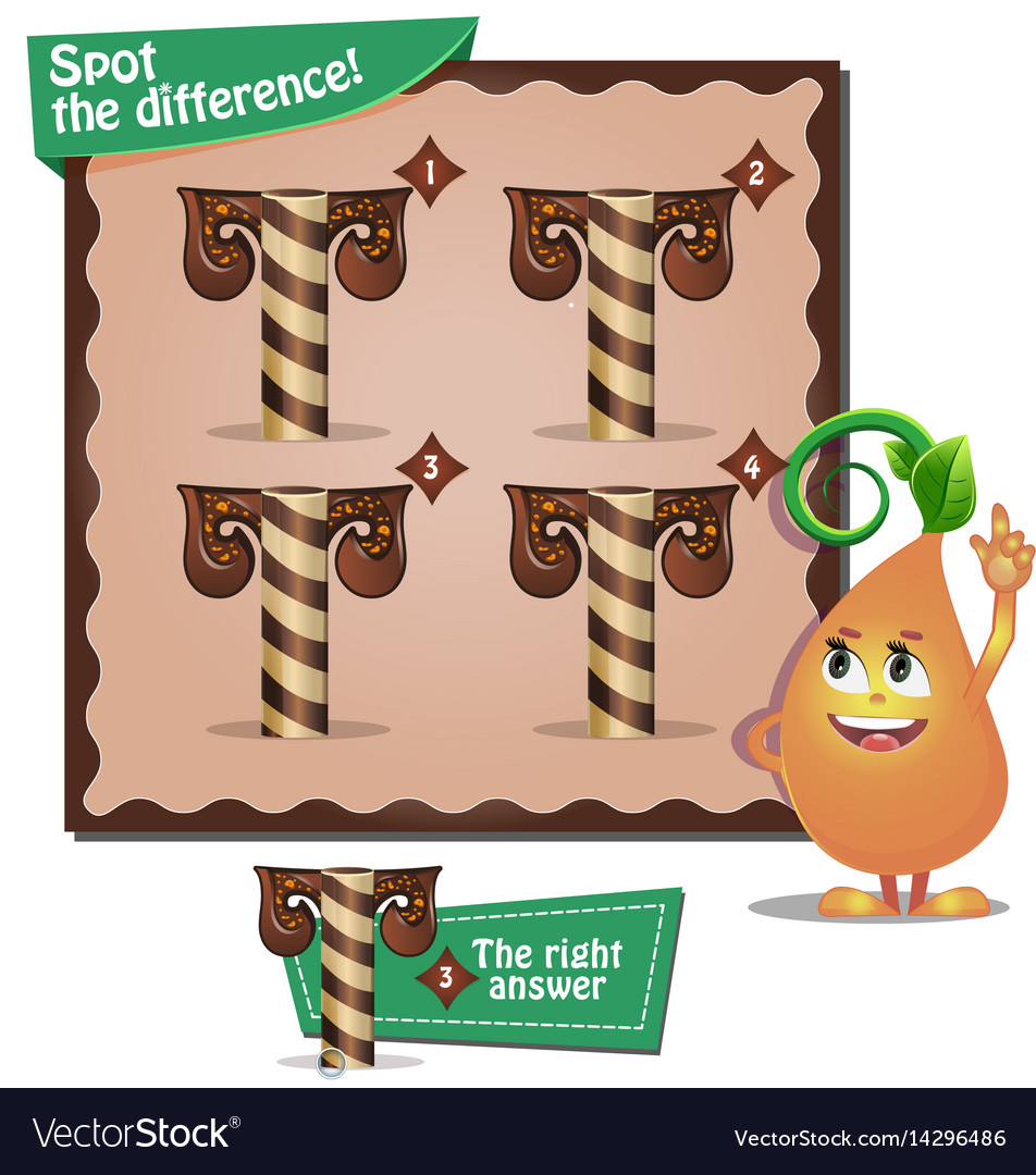 Spot difference letters t Royalty Free Vector Image Spot difference letters t Royalty Free Vector Image
