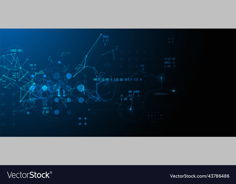 Technology background with plexus effect big data Vector Image