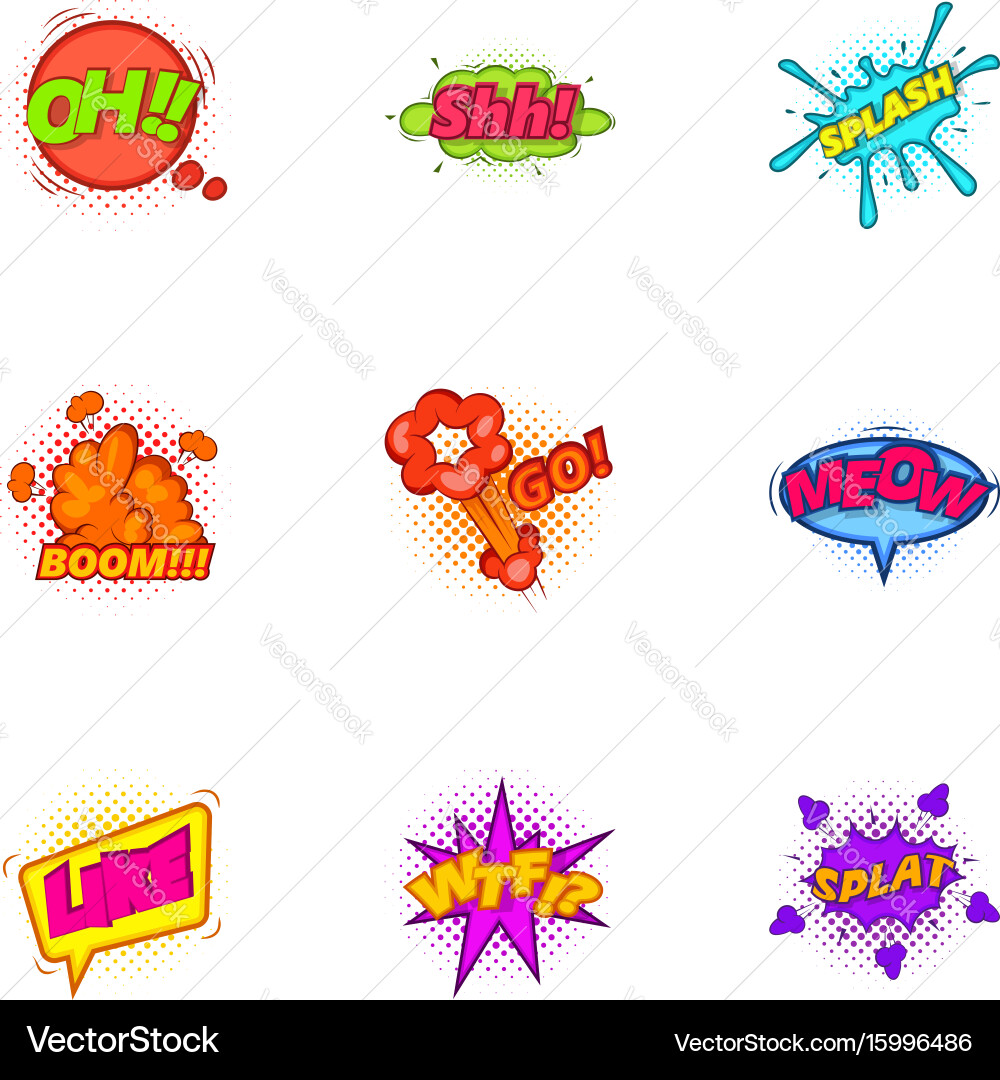 Trendy sticker for messenger icons set Royalty Free Vector