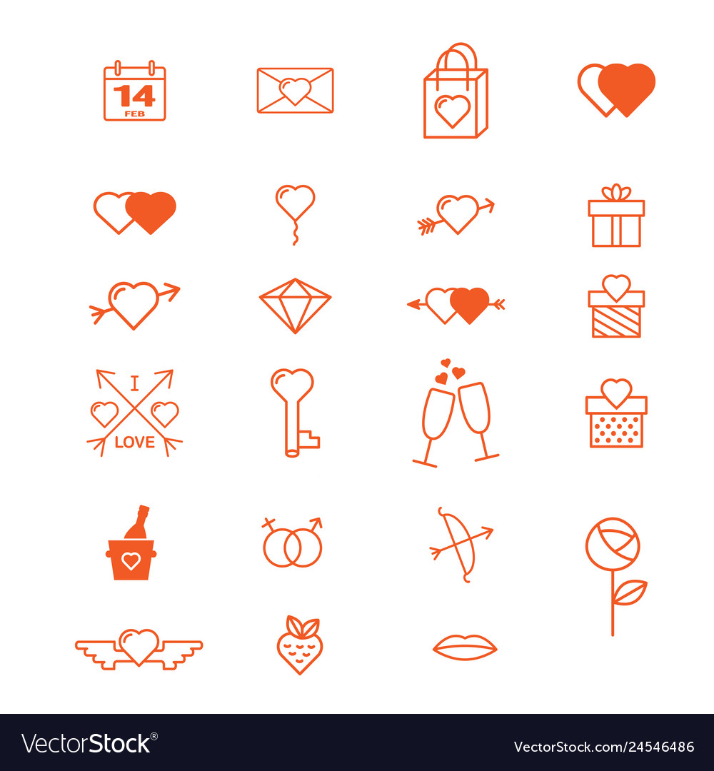 Valentines day icon set Royalty Free Vector Image