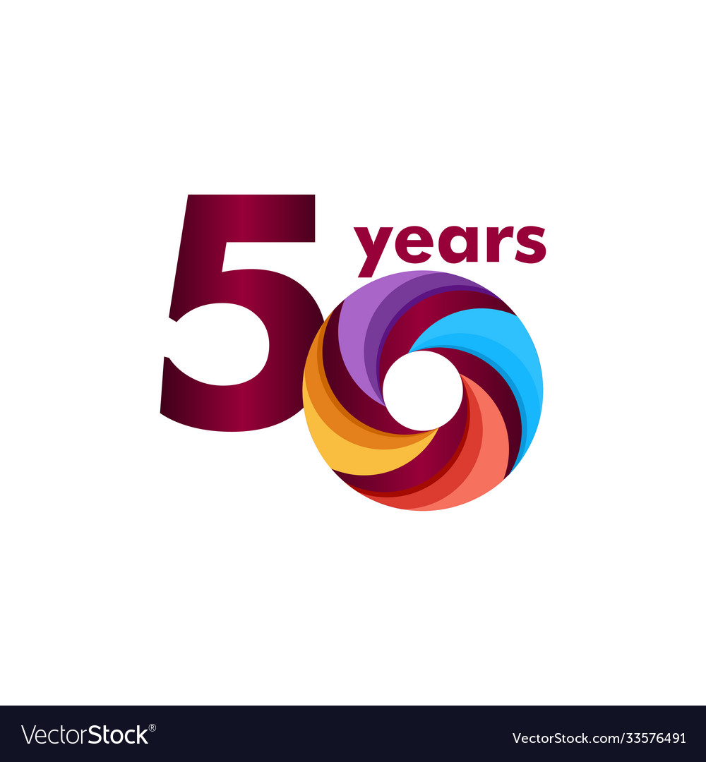 50 year anniversary colorful template design Vector Image