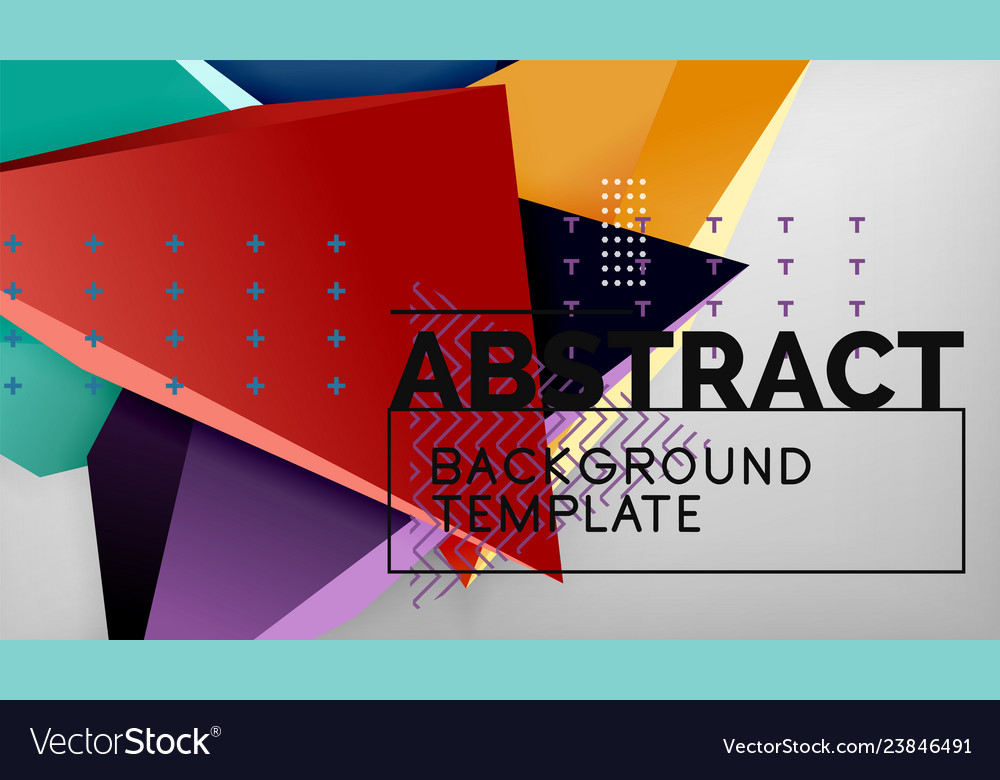 Abstract color triangles geometric background Vector Image