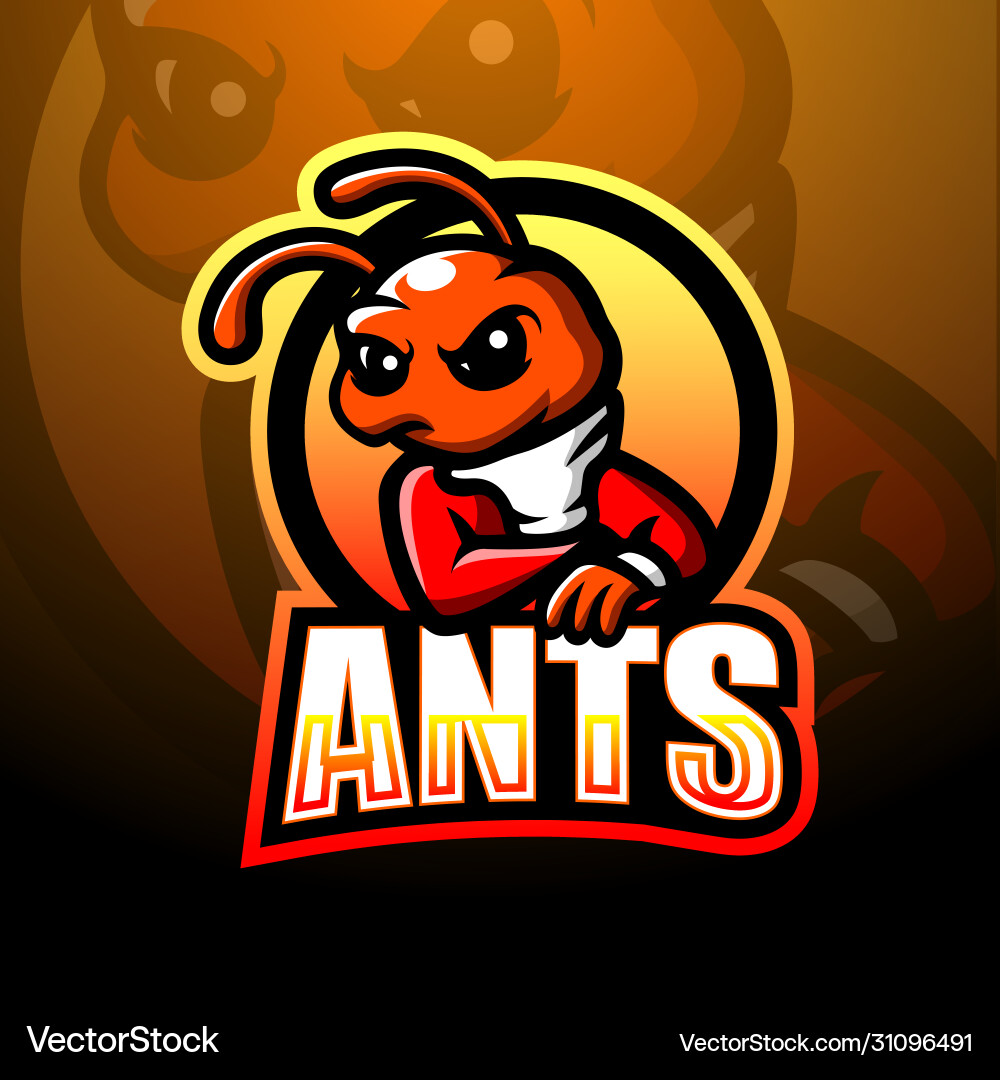 Ants mascot esport logo design Royalty Free Vector Image