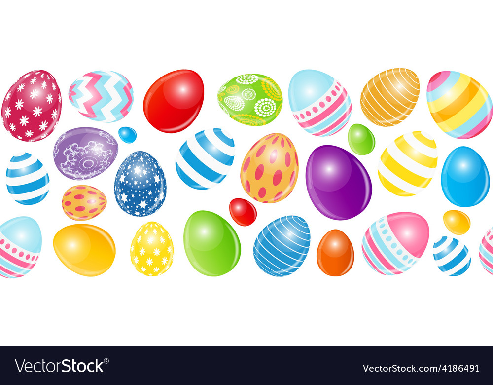 Beautiful easter egg seamless pattern background Vector Image