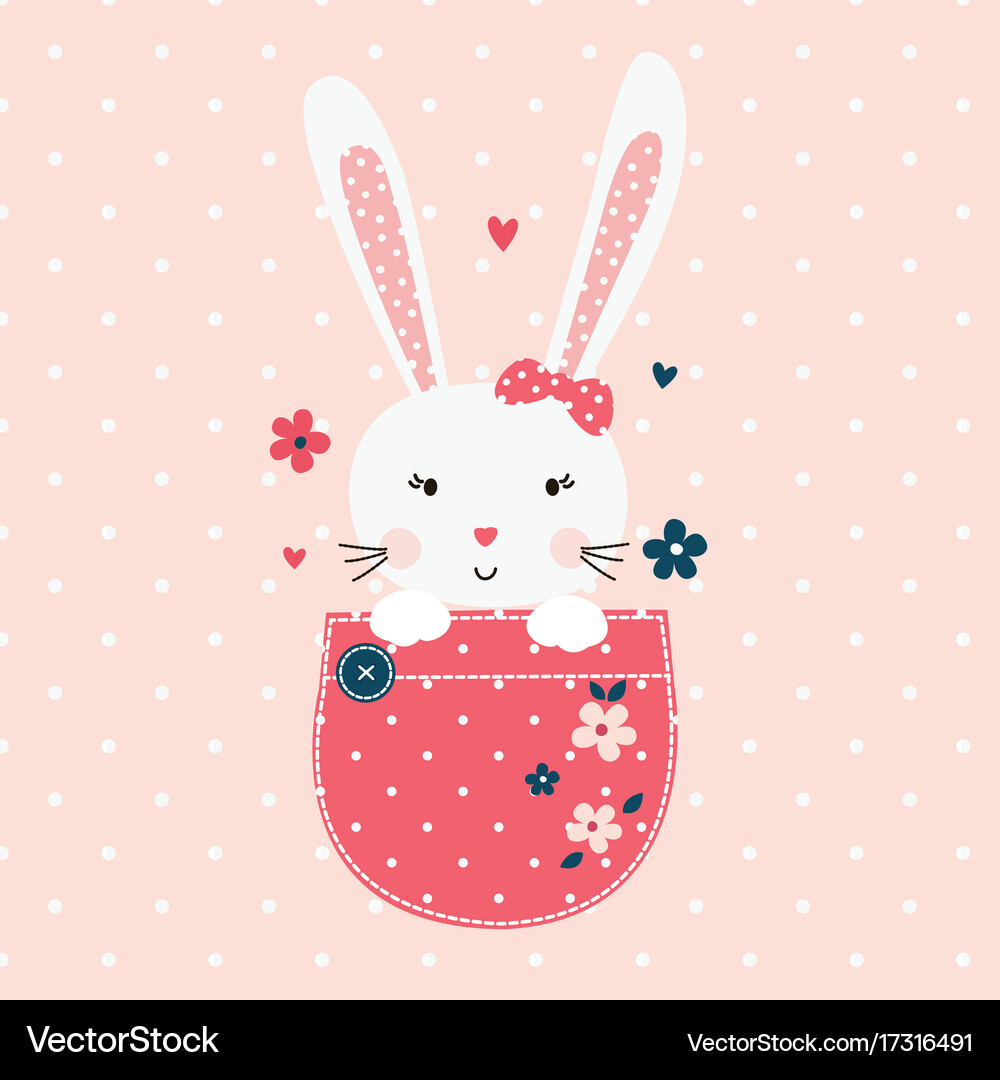 Cute with bunny girl Royalty Free Vector Image