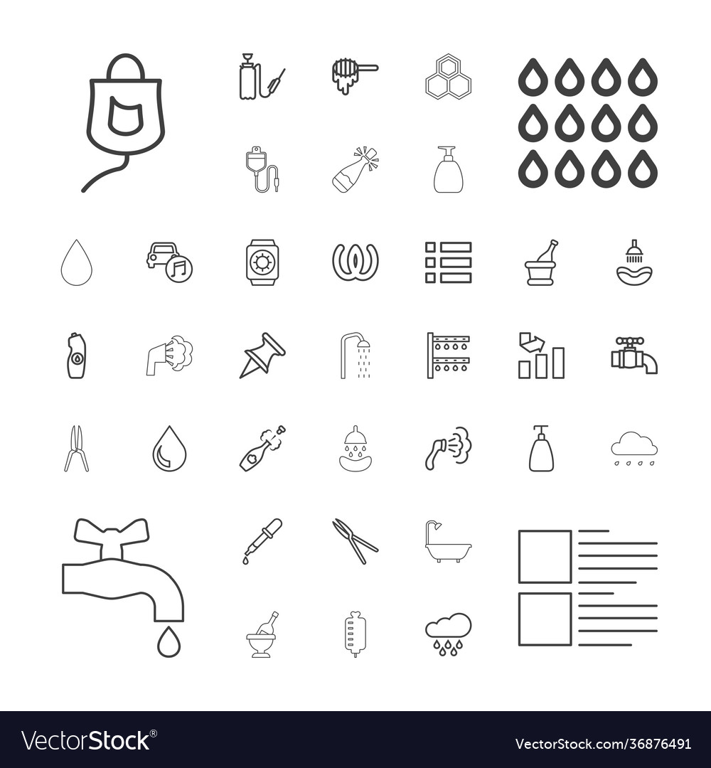 Drop icons Royalty Free Vector Image - VectorStock