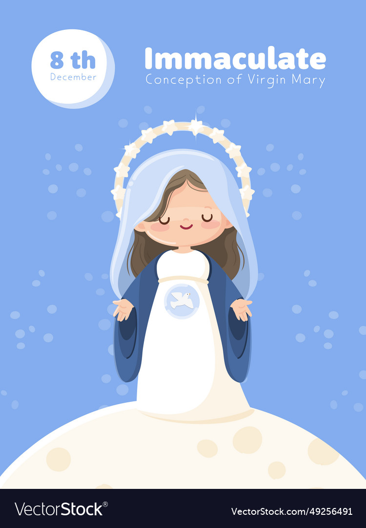 Feast of the immaculate conception blessed virgin Vector Image