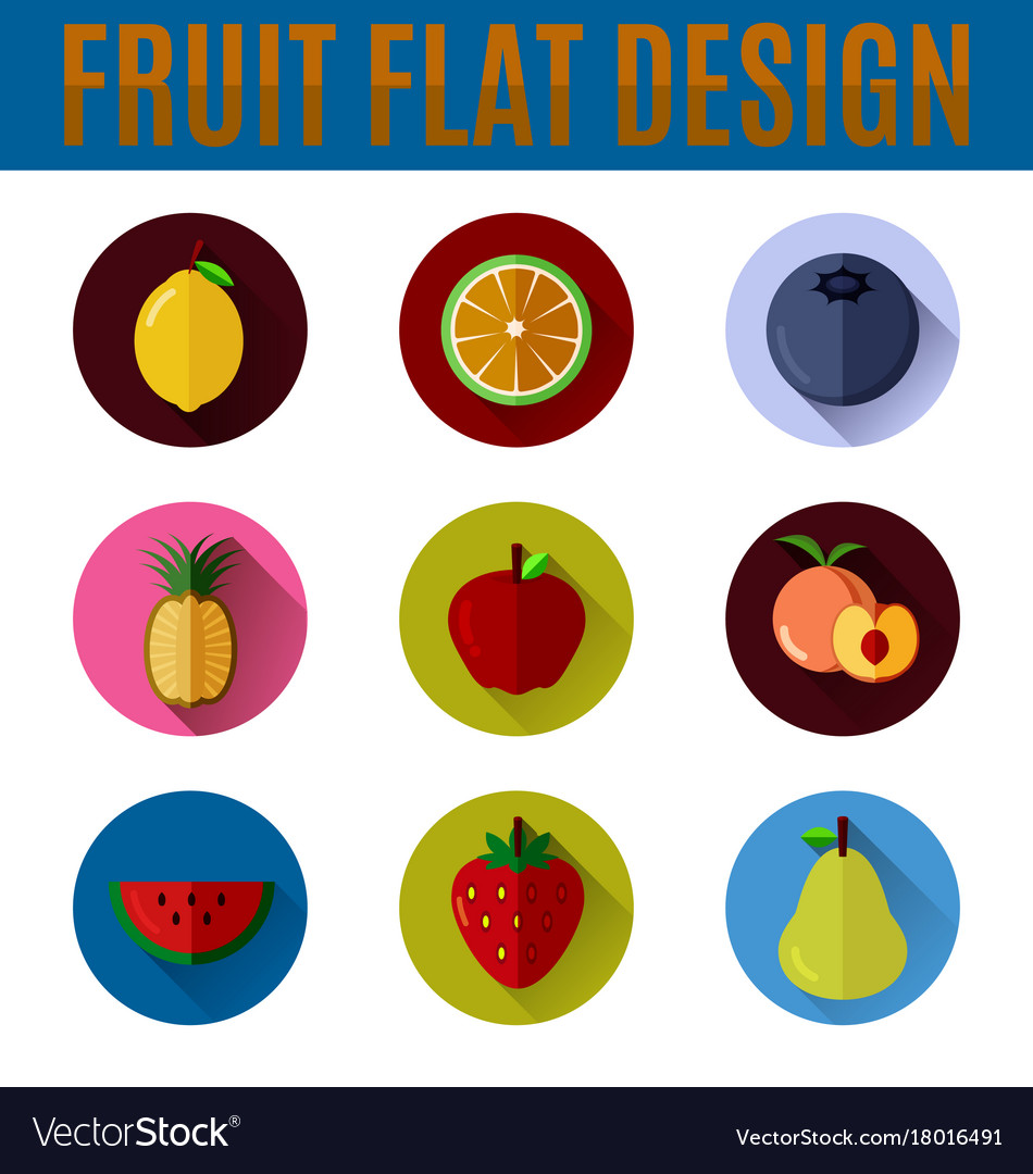 Fruit flat icon Royalty Free Vector Image - VectorStock