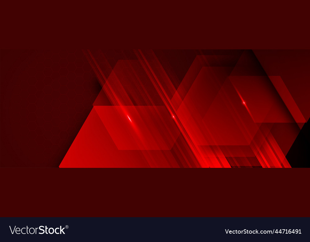 Futuristic hexagonal red motion abstract Vector Image