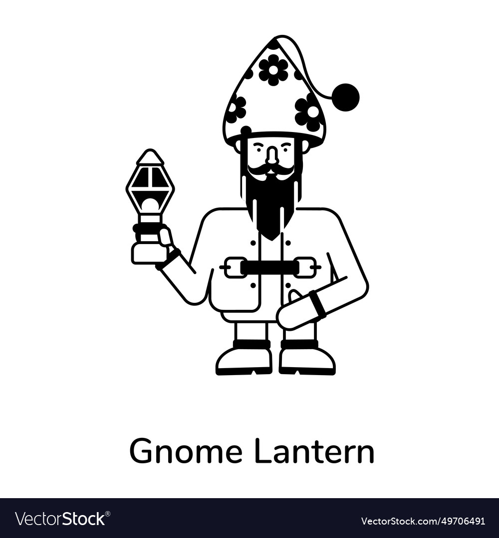 Gnome lantern Royalty Free Vector Image - VectorStock