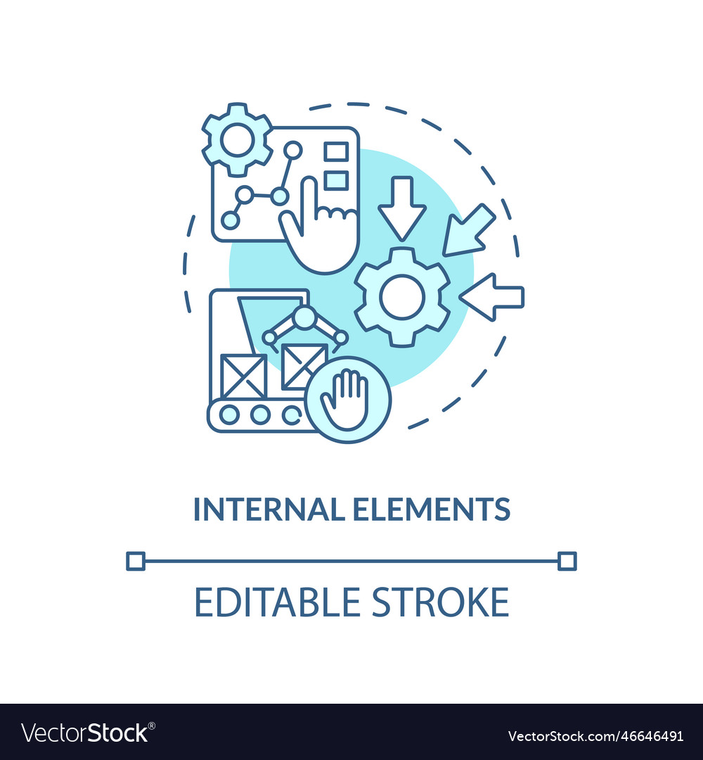 Internal elements turquoise concept icon Vector Image