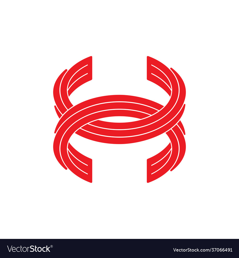 Linked stripes ring 3d logo Royalty Free Vector Image