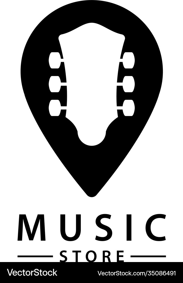 Music store logo design icon Royalty Free Vector Image