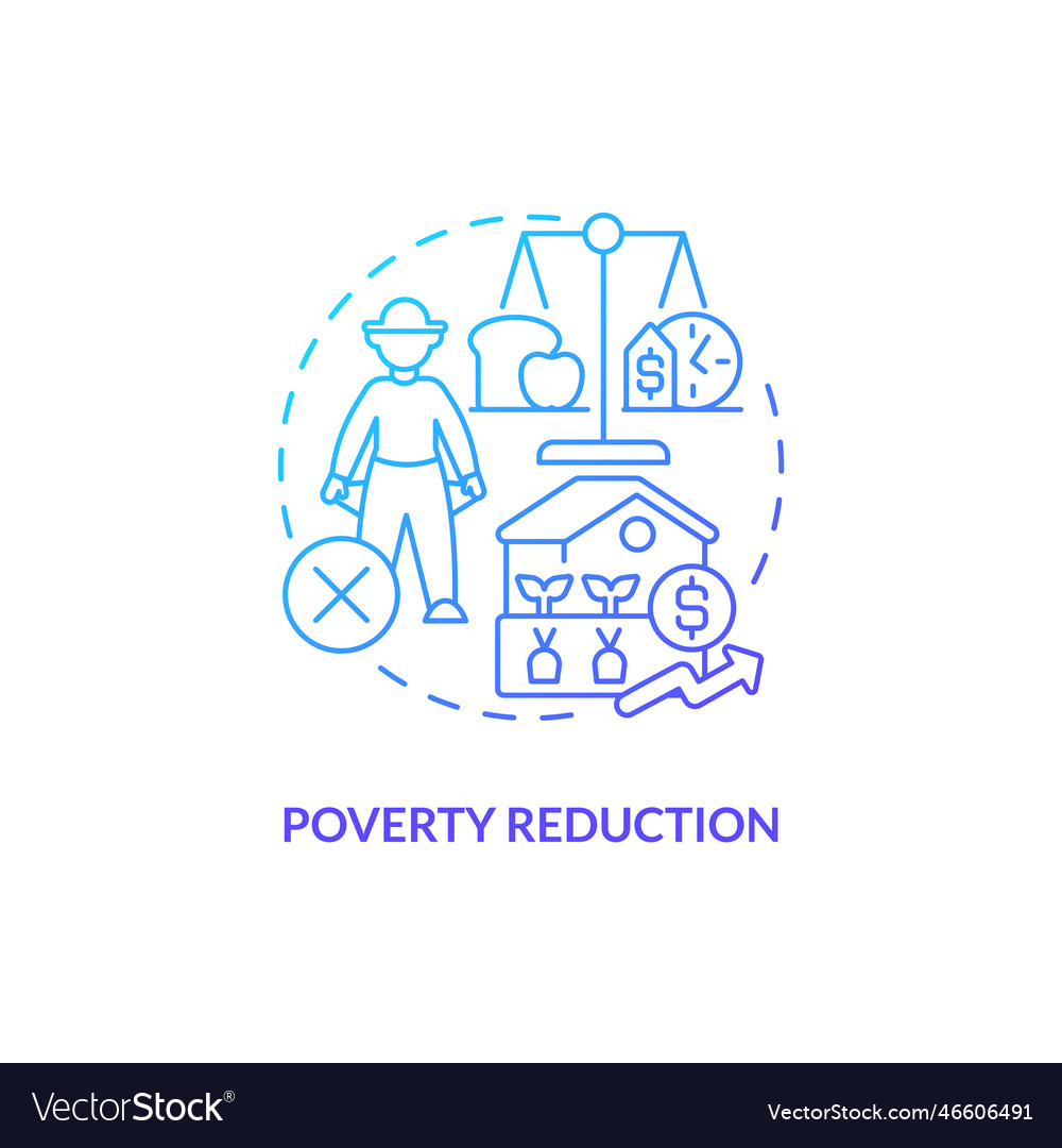 Poverty reduction blue gradient concept icon Vector Image Poverty reduction blue gradient concept icon Vector Image