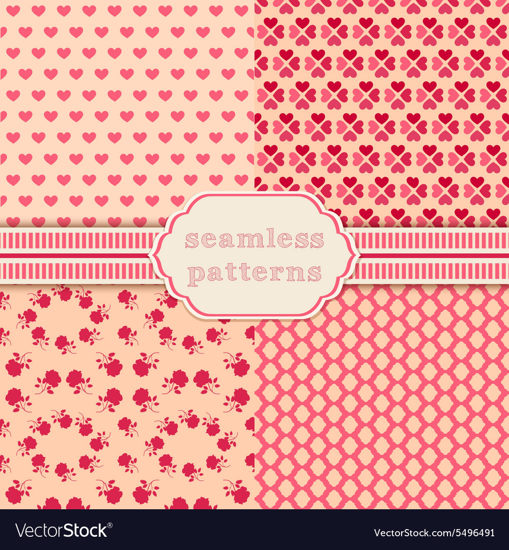 Romantic seamless patterns Cover for Royalty Free Vector
