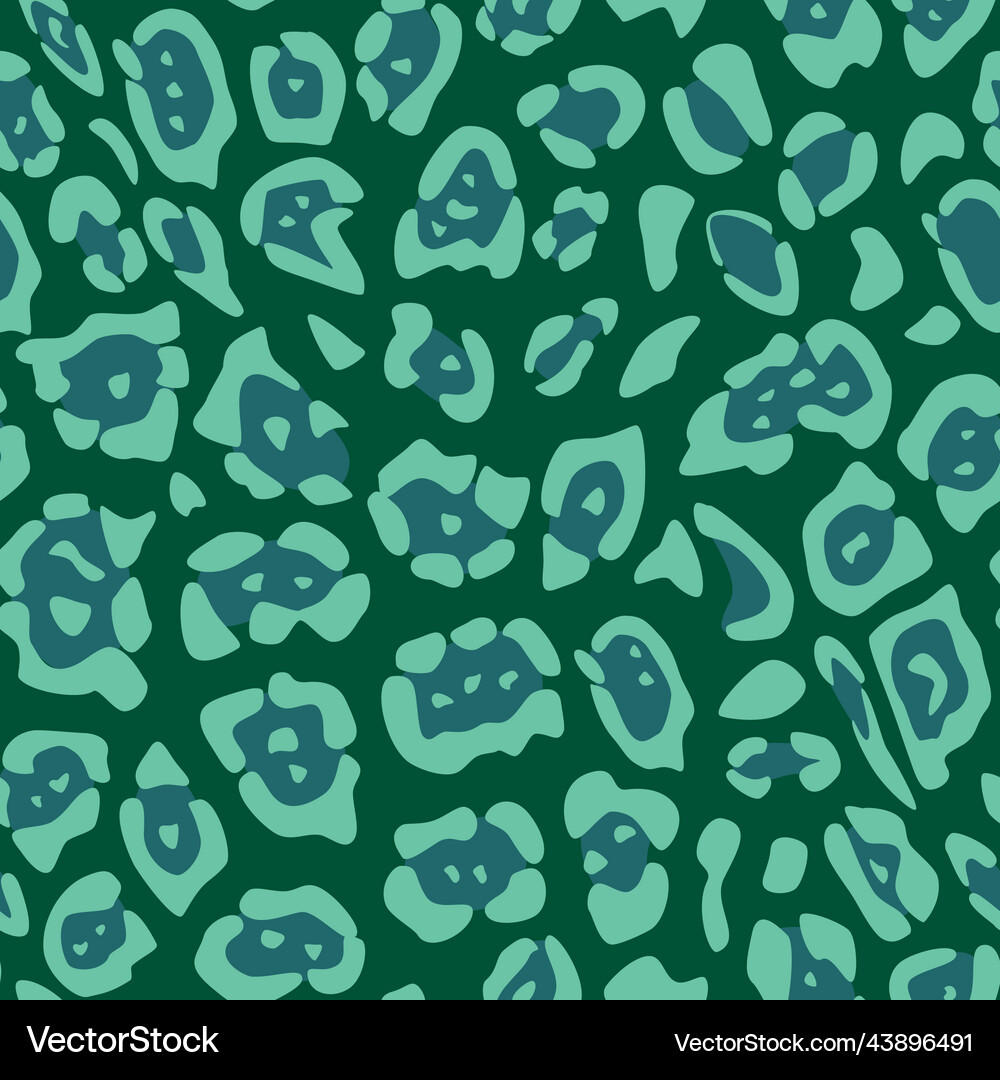 Seamless pattern of jaguar abstract green tones Vector Image