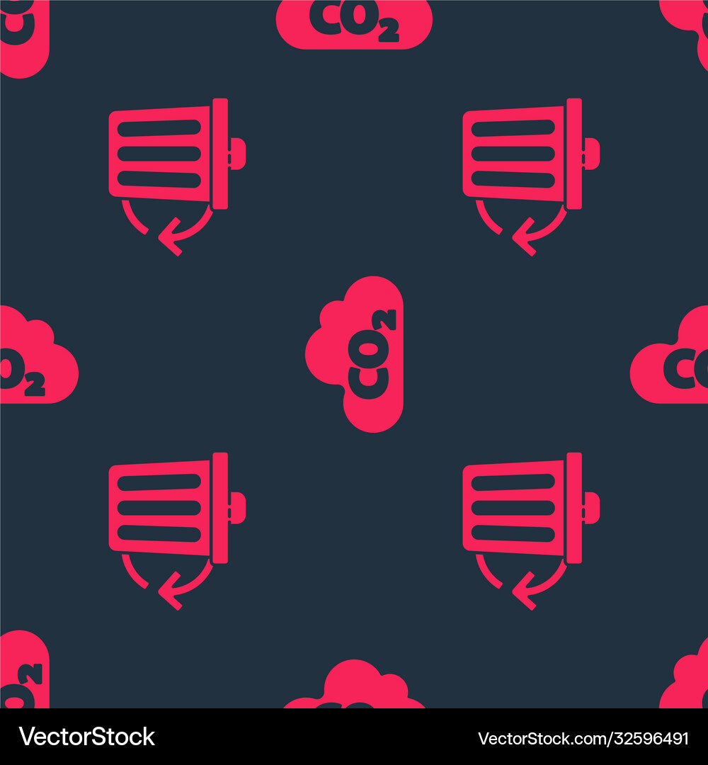 Set recycle bin with recycle and co2 emissions Vector Image
