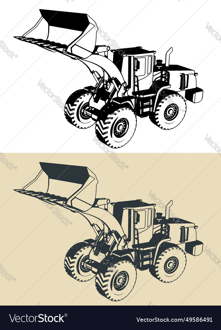 Wheel loader Royalty Free Vector Image - VectorStock