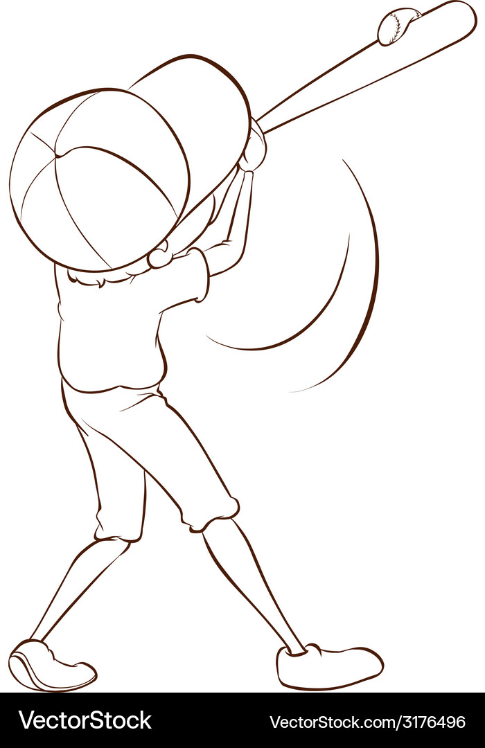 A plain sketch of male baseball player Royalty Free Vector