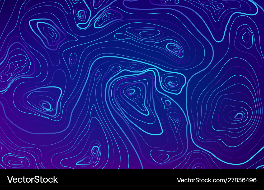 Blue topography relief outline cartography Vector Image